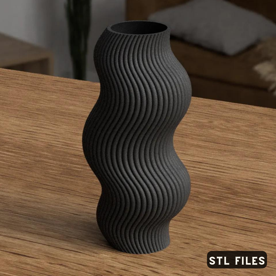 3d model Modern Wavy Vase 3d model stl file | Inspire Uplift
