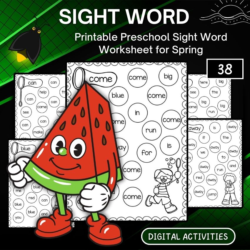 Printable Preschool Sight Word Worksheet for Spring pdf scho | Inspire ...