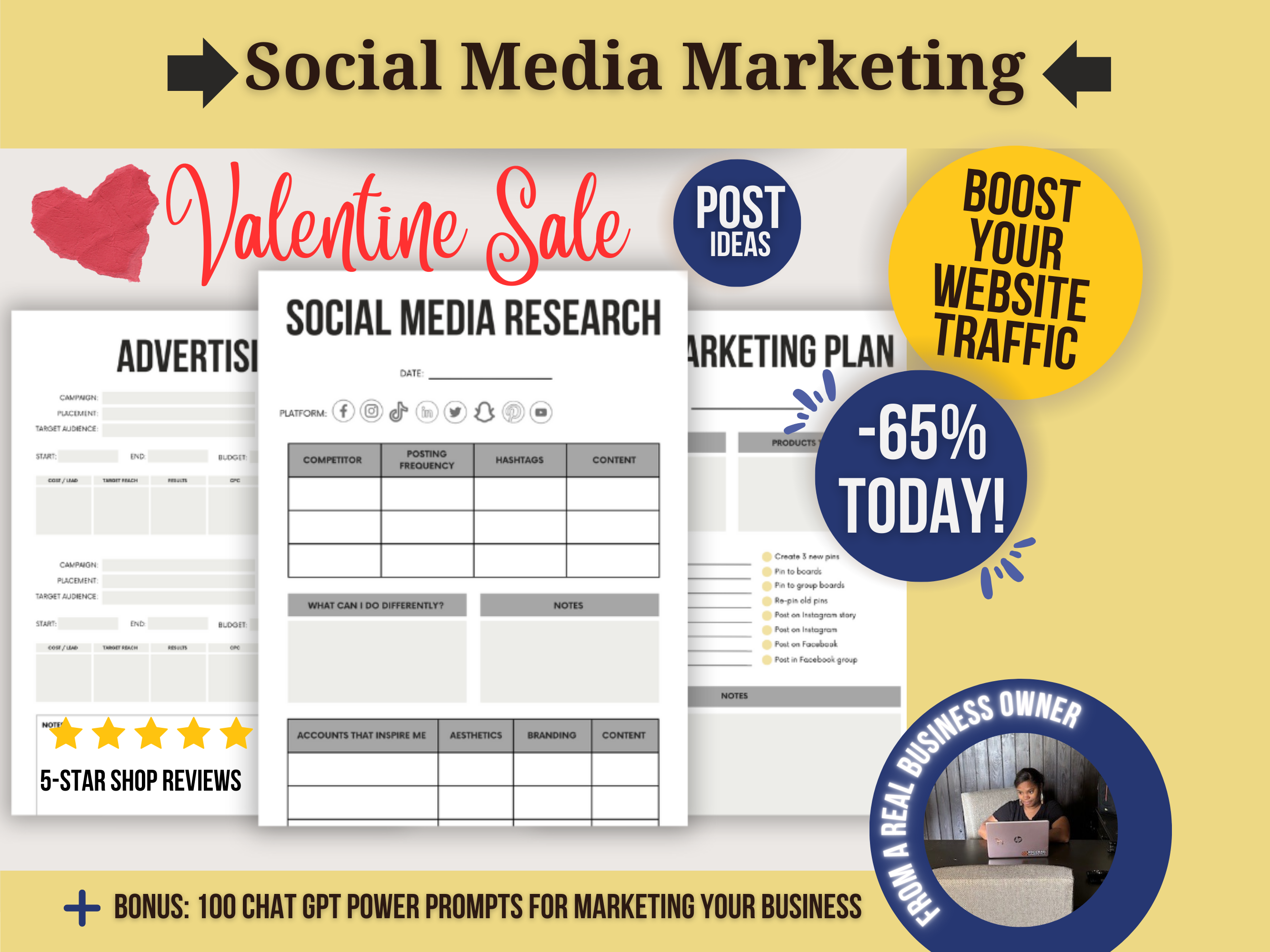 Social Media Marketing Planner for Content Creator Tracker S | Inspire ...