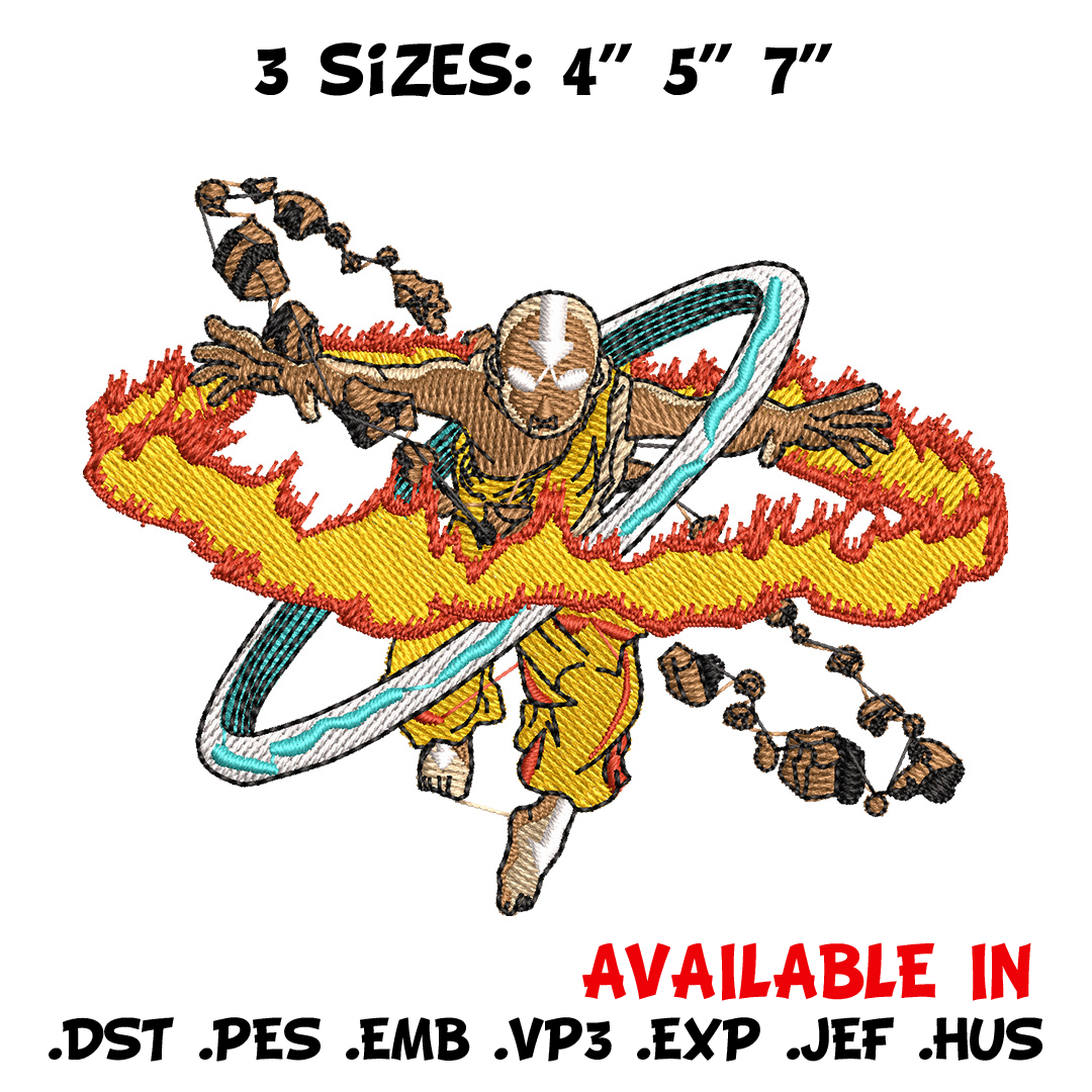 Aang embroidery design, Avatar embroidery, Anime design, Emb | Inspire ...