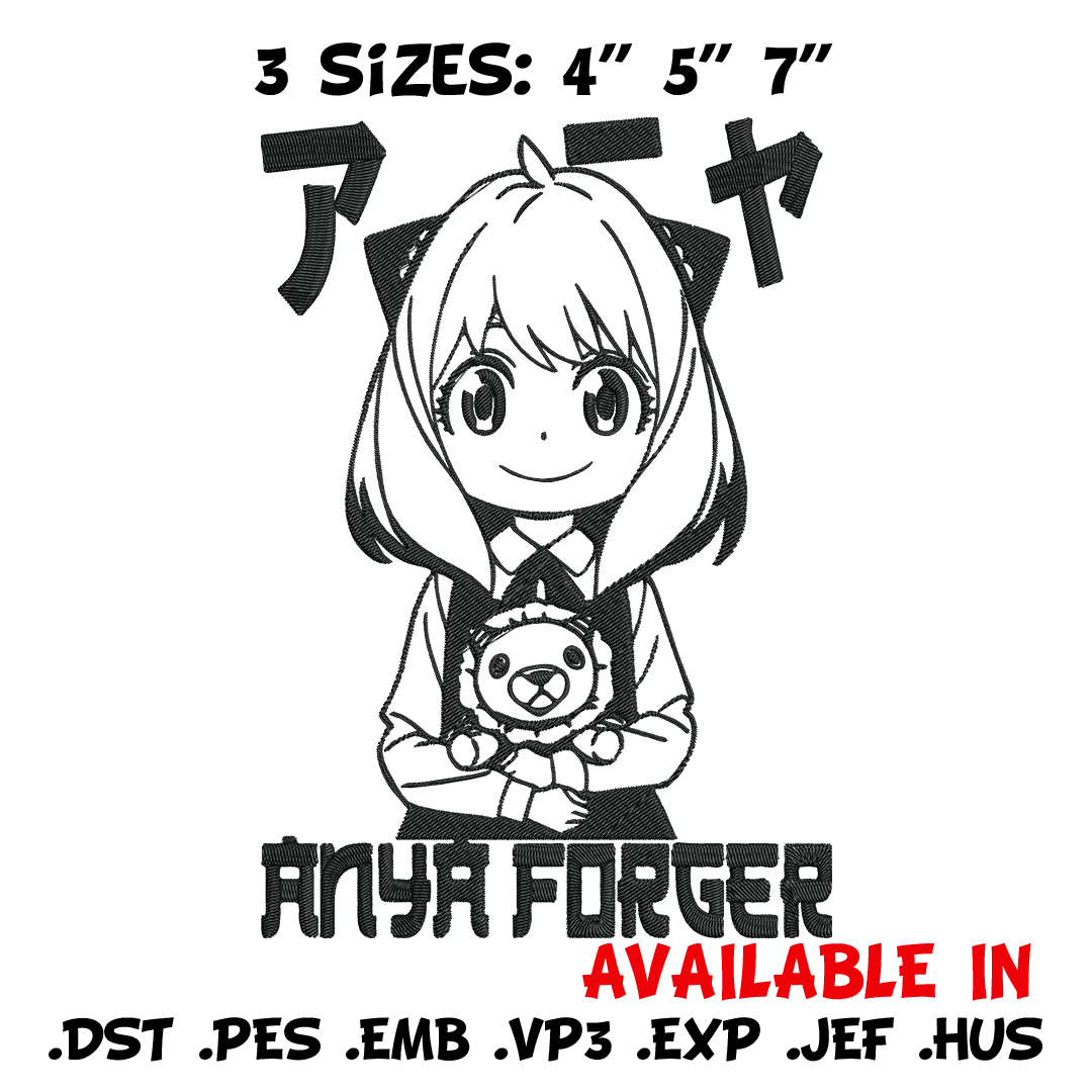 Anya forger Embroidery Design, Spy x family Embroidery, Embr | Inspire ...