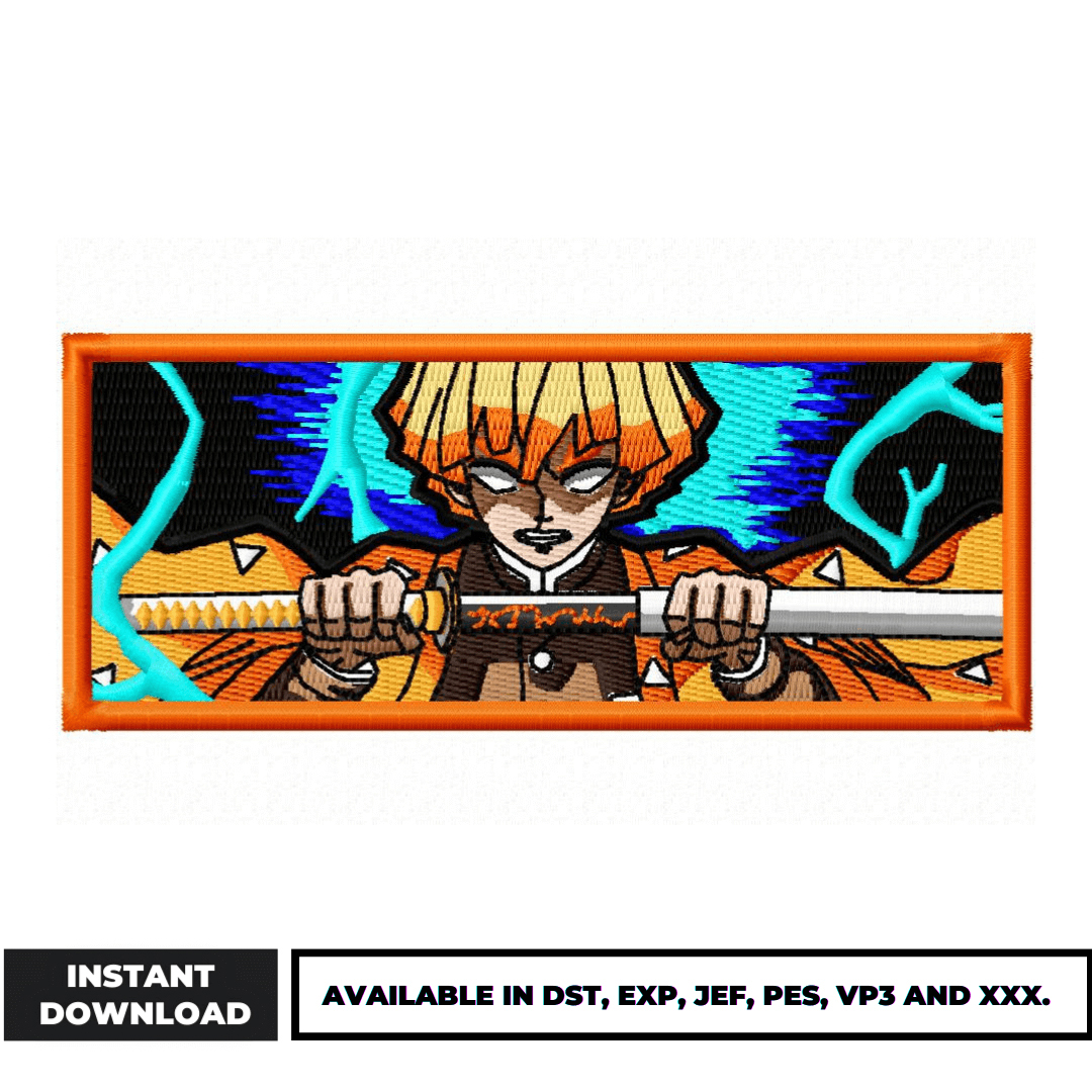 Zenitsu sword embroidery design, Demon slayer embroidery, an | Inspire ...