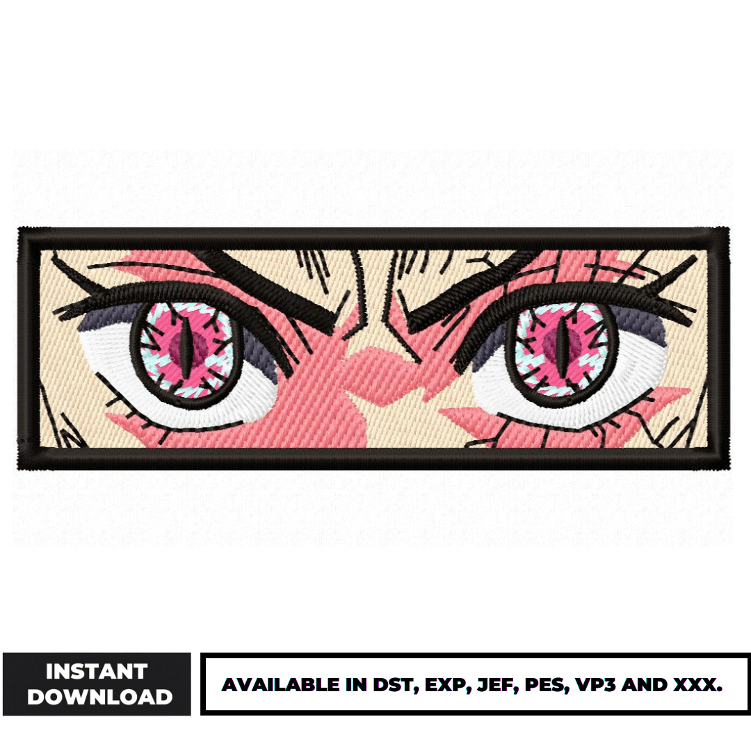 Nezuko Eyes Boxed embroidery design, Demon slayer embroidery | Inspire ...