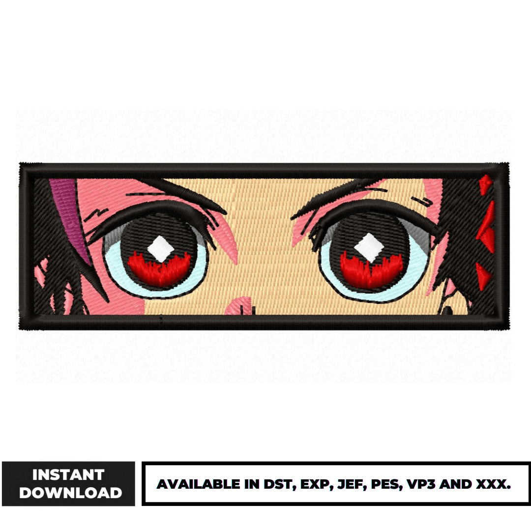 Kamado Tanjiro eyes embroidery design, Demon slayer embroide | Inspire ...