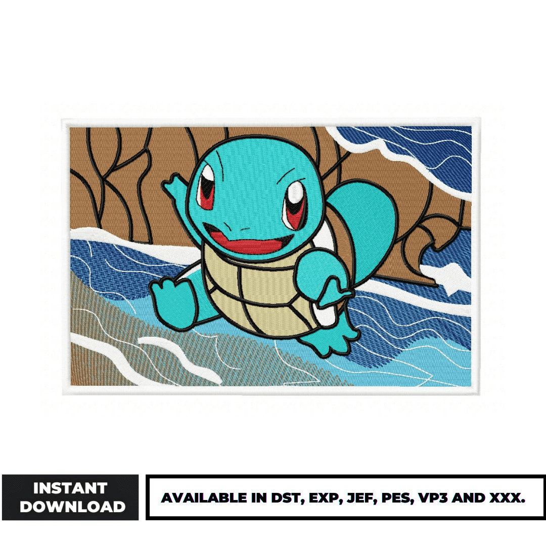 Squirtle embroidery design, Pokemon embroidery, anime embroi | Inspire ...