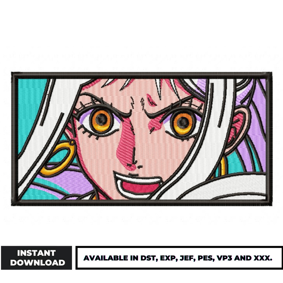 Yamato face embroidery design, One Piece embroidery, anime e | Inspire ...
