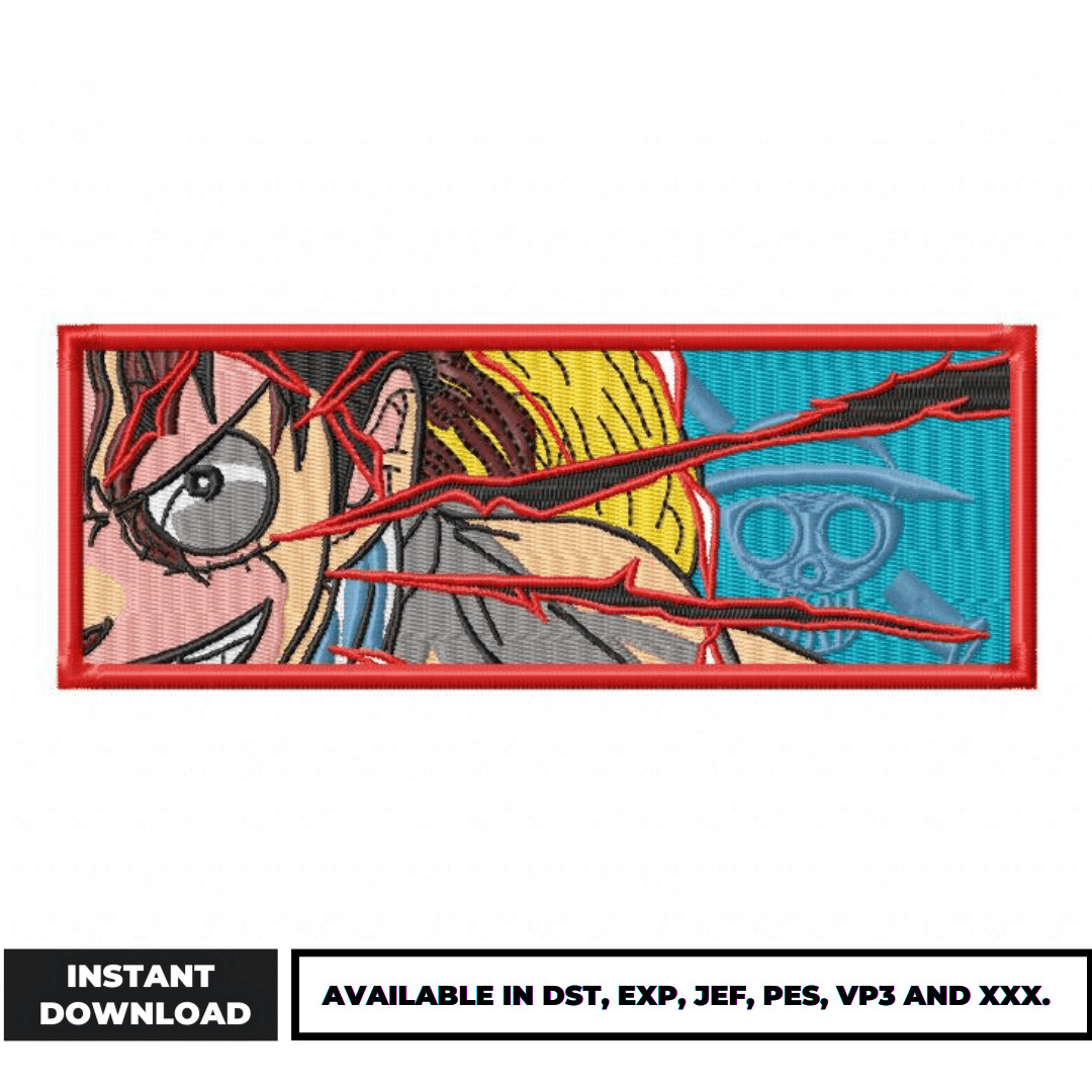 Luffy Rectangle Box embroidery design, One Piece embroidery, | Inspire ...