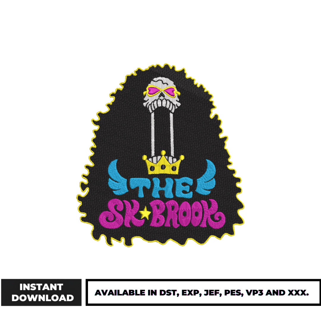 The sk brook embroidery design, One Piece embroidery, anime | Inspire ...