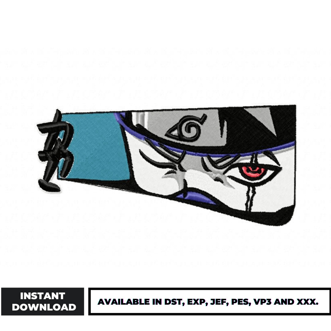 Kakashi eyes embroidery design, naruto anime embroidery, ani | Inspire ...