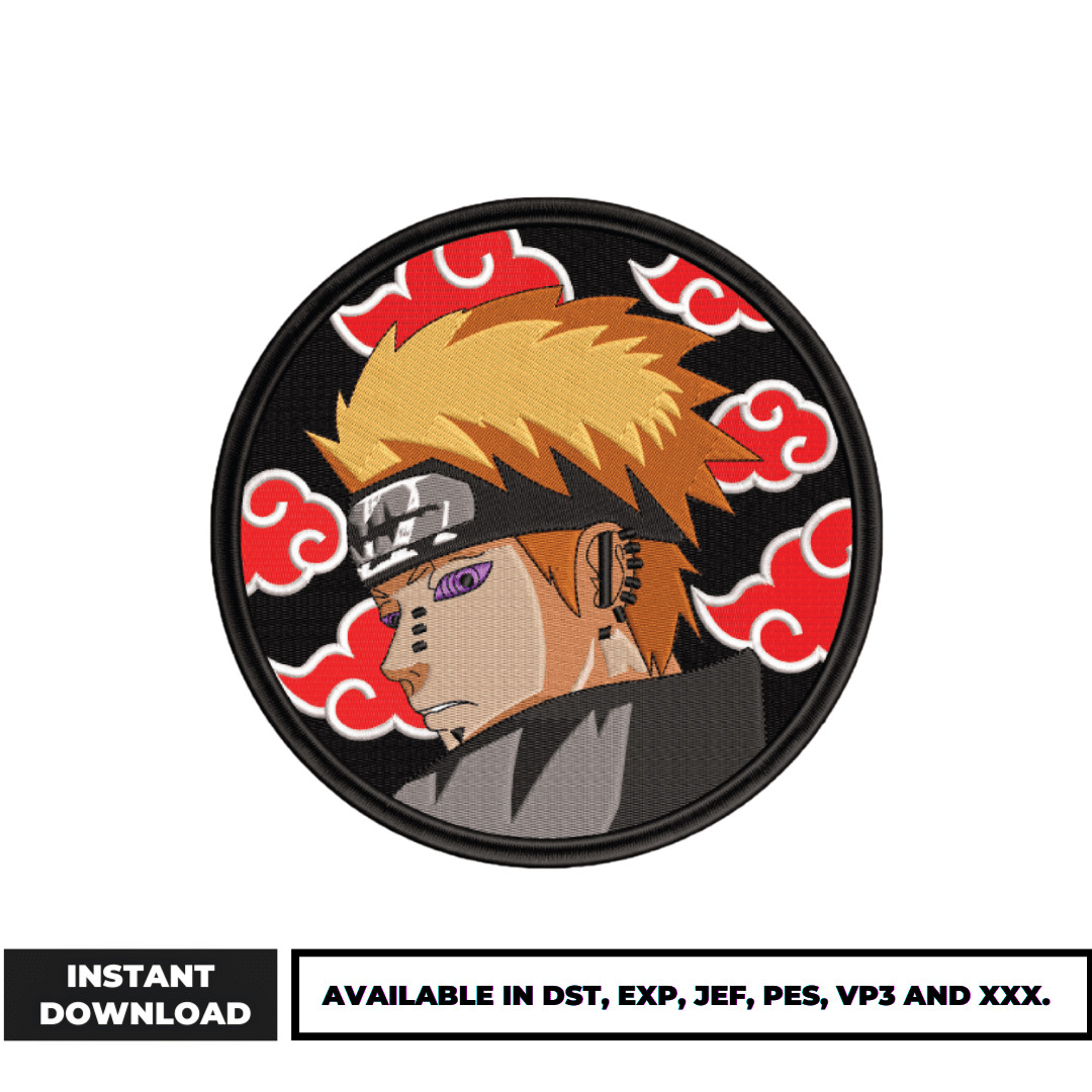 Pain anime embroidery design, naruto anime embroidery, anime | Inspire ...