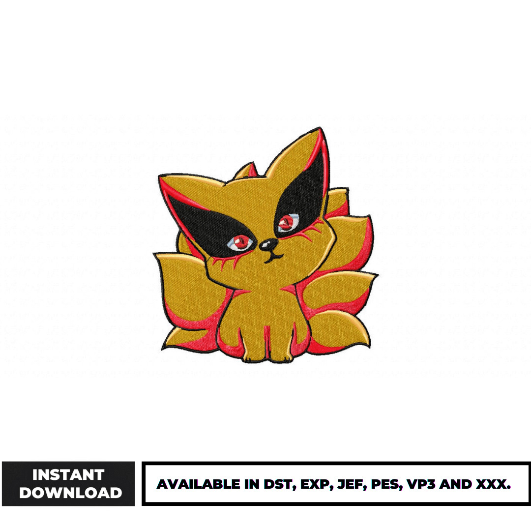 kurama baby embroidery design, naruto anime embroidery, anim | Inspire ...