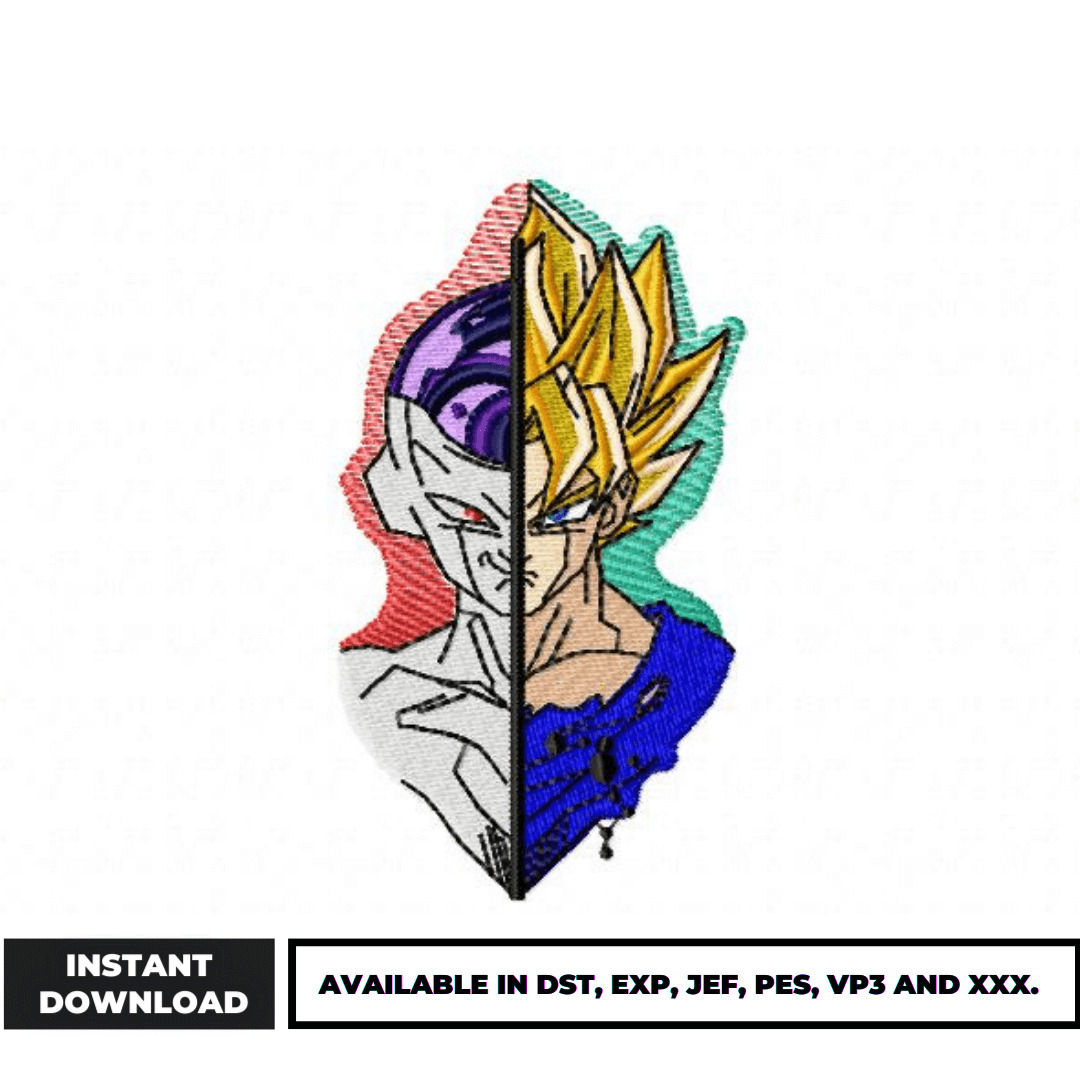 Frieza Vegeta half face embroidery design, Dragon Ball embro | Inspire ...