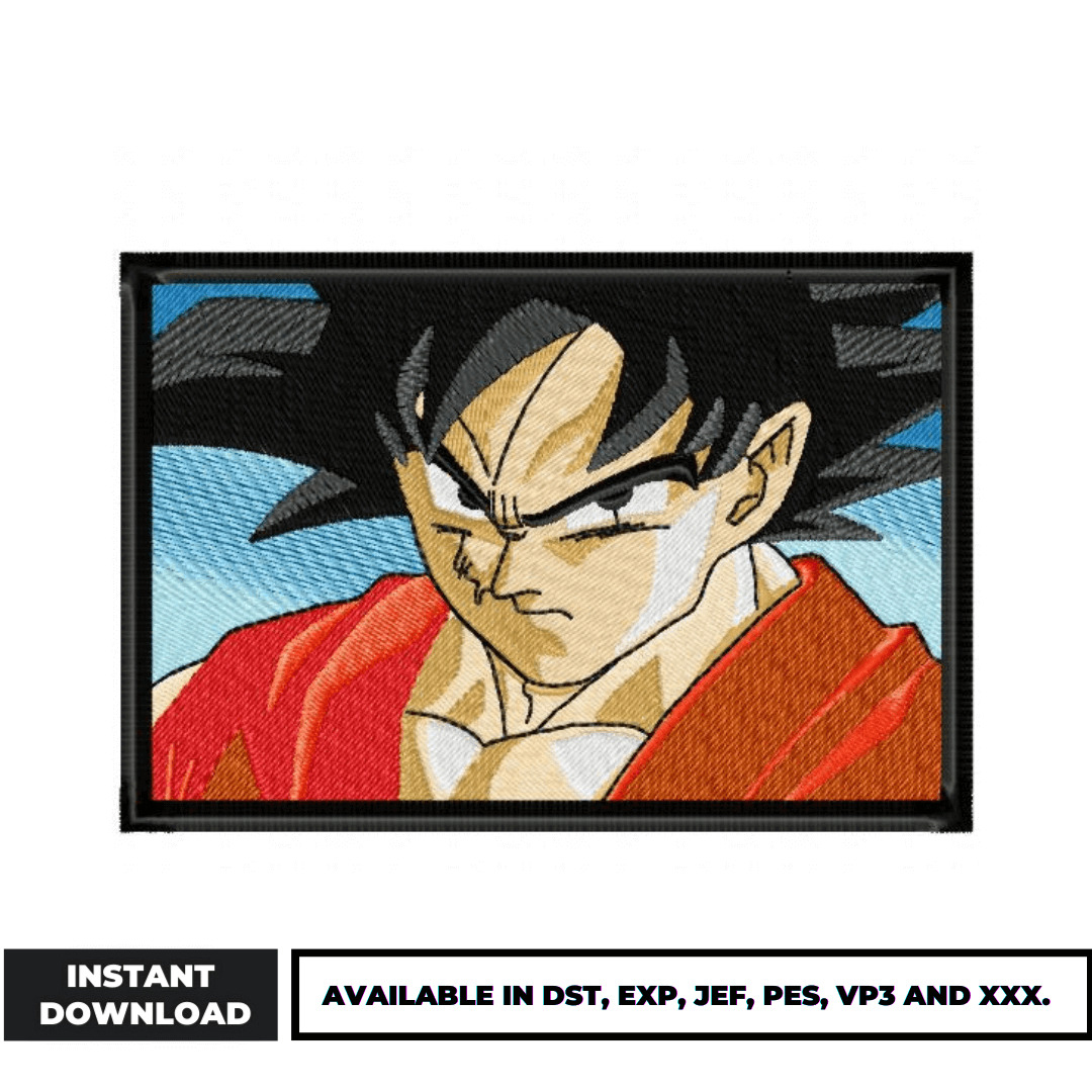 Goku face embroidery design, Dragon Ball anime embroidery, a | Inspire ...