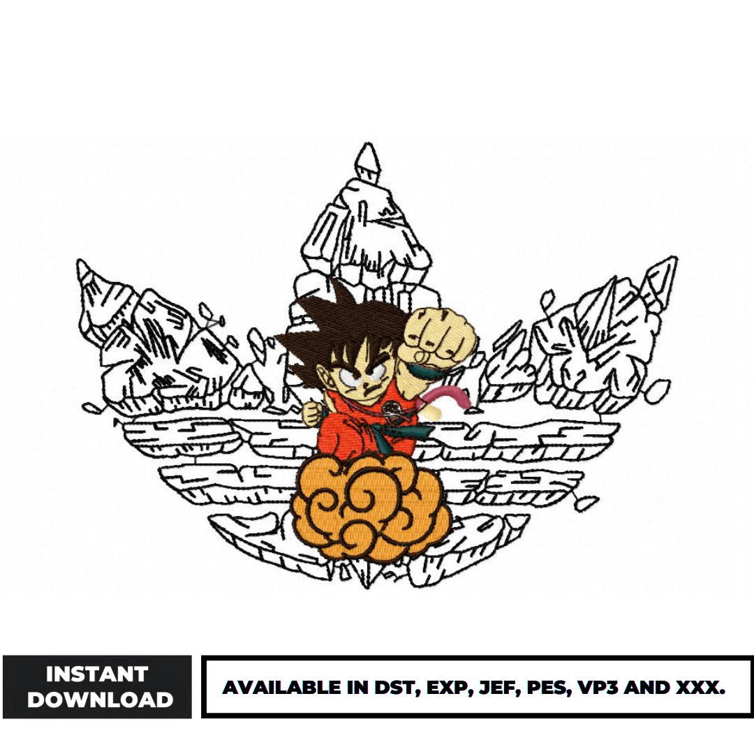 Adidas Goku logo embroidery design, Dragon Ball embroidery, | Inspire ...