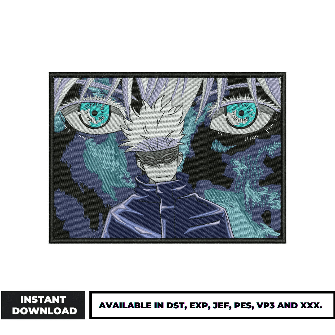 Gojo satoru embroidery design, jujutsu kaisen embroidery, an | Inspire ...