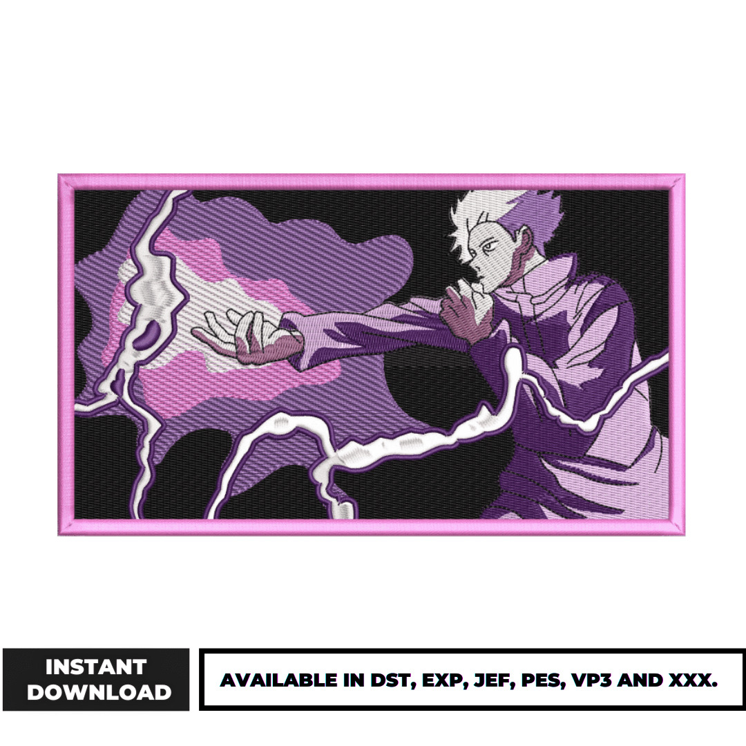 Gojo Casts Spell embroidery design, jujutsu kaisen embroider | Inspire ...