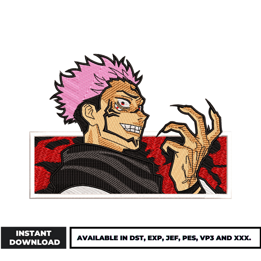 Sukuna smile embroidery design, jujutsu kaisen embroidery, a | Inspire ...