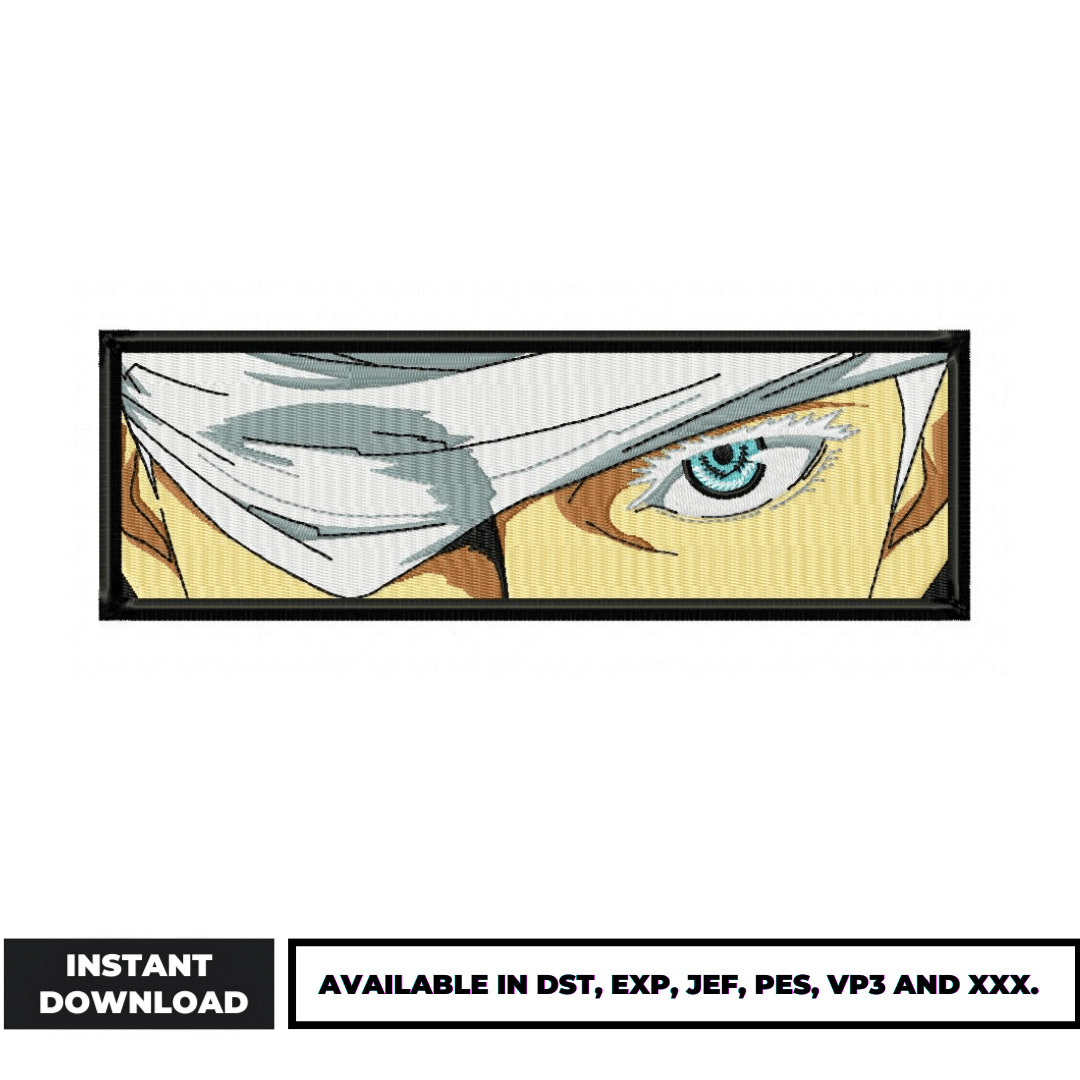 Satoru Gojo eyes embroidery design, jujutsu kaisen embroider | Inspire ...