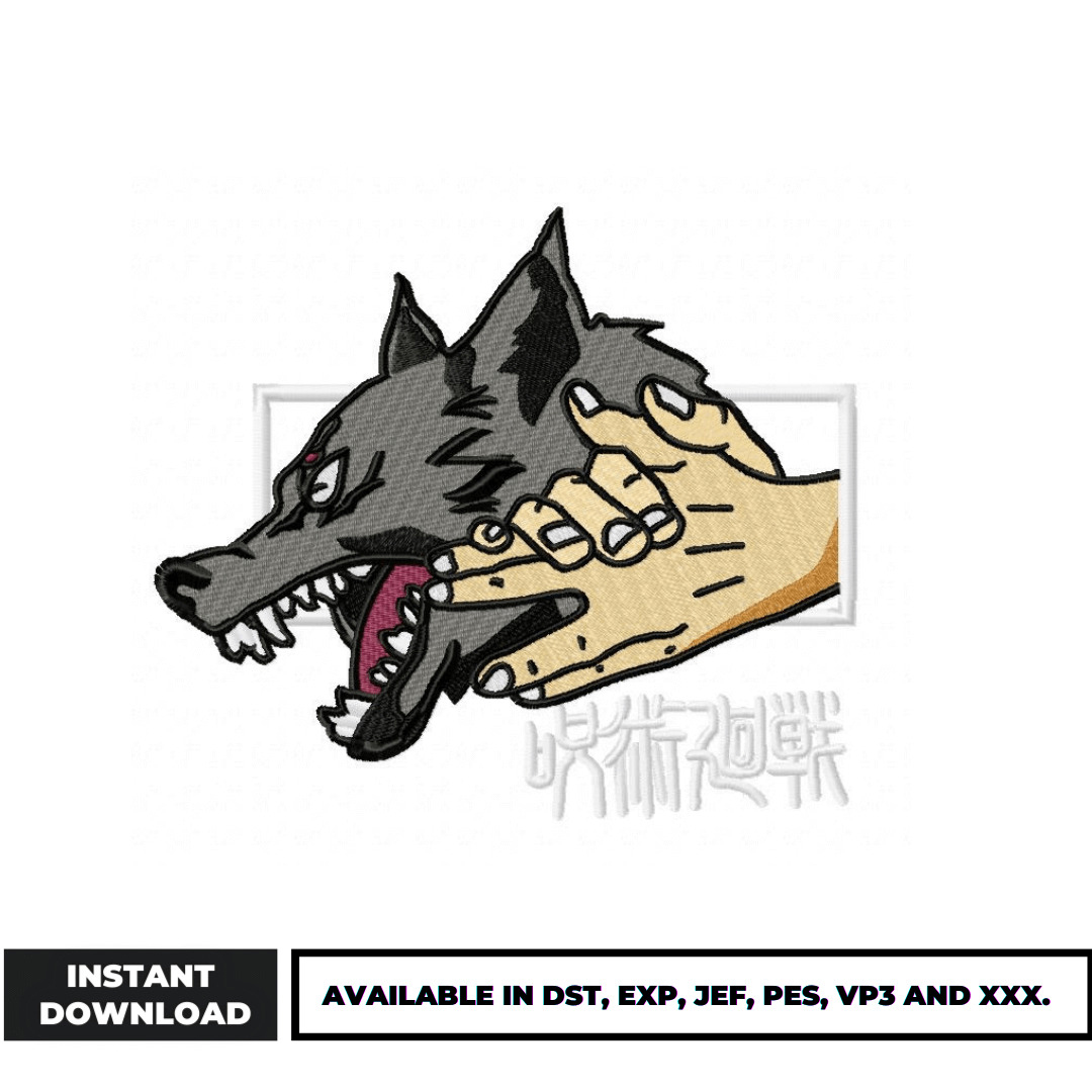 Megumi finger wolf embroidery design, jujutsu kaisen embroid | Inspire ...