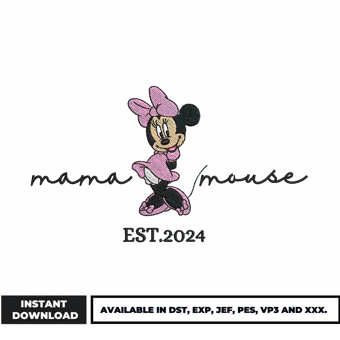 Mama Mickey mouse Est.2024 embroidery design, disney embroid | Inspire ...