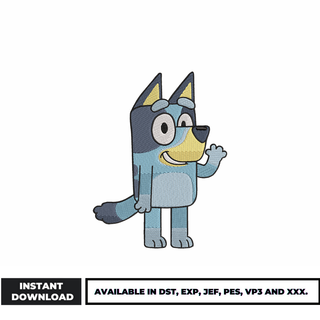 Bluey hello embroidery design, Bluey embroidery, cartoon emb | Inspire ...
