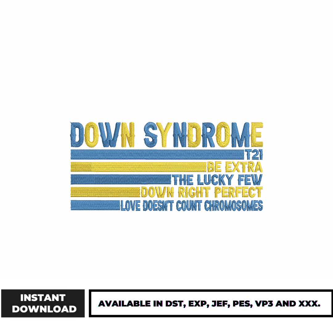 Down Syndrome logo embroidery design, quotes embroidery, log | Inspire ...