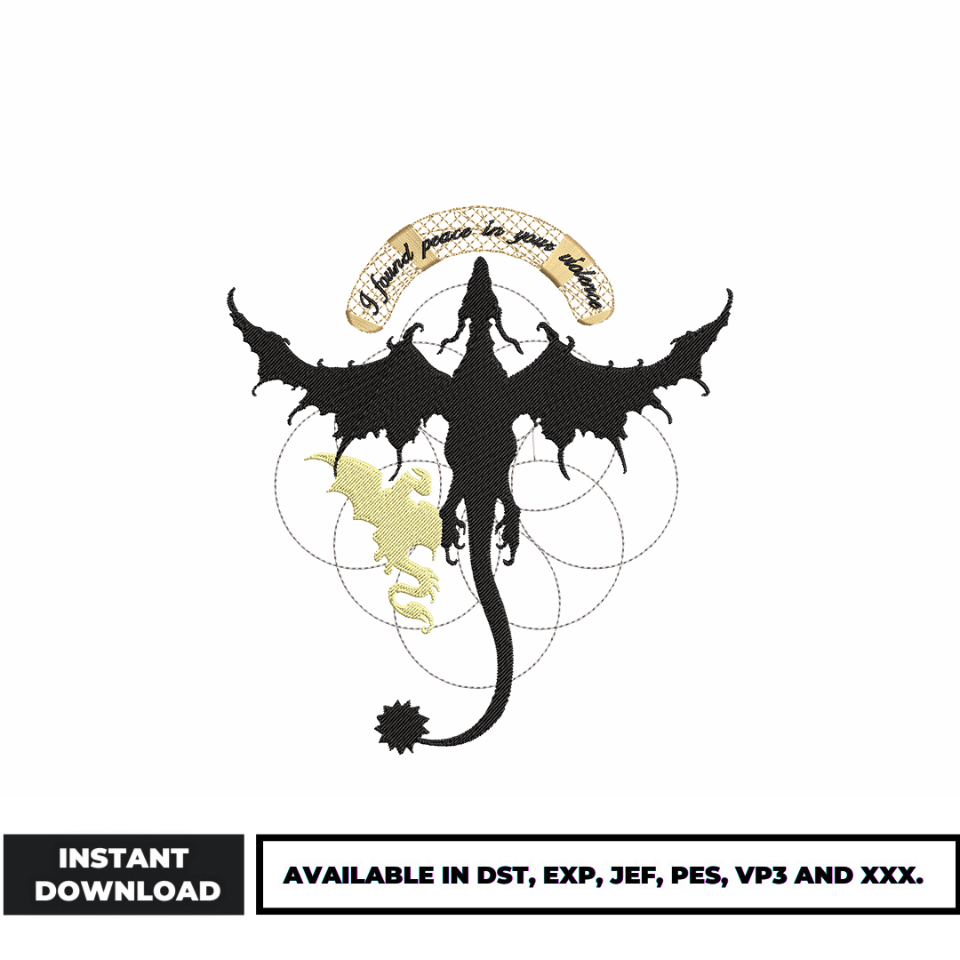 Forth wing dragon embroidery design, dragon embroidery, logo | Inspire ...