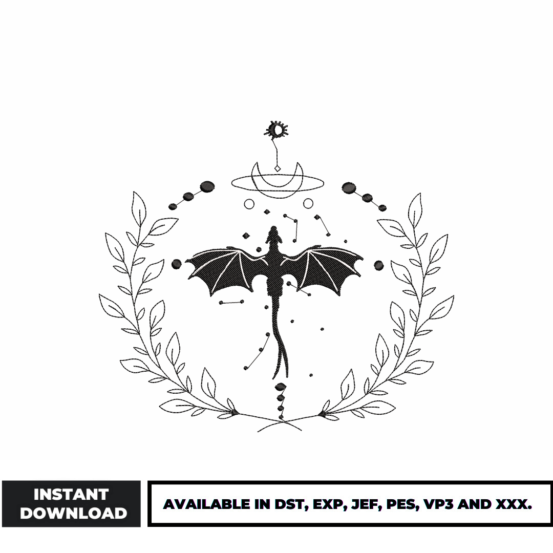 Fourth Wing Violence embroidery design, dragon embroidery, l | Inspire ...