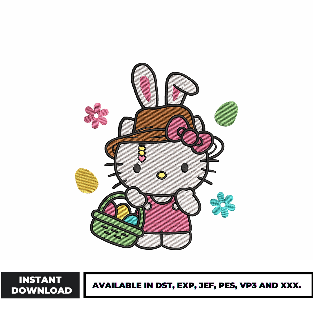 Hello kitty bunny embroidery design, Hello kitty embroidery, | Inspire ...