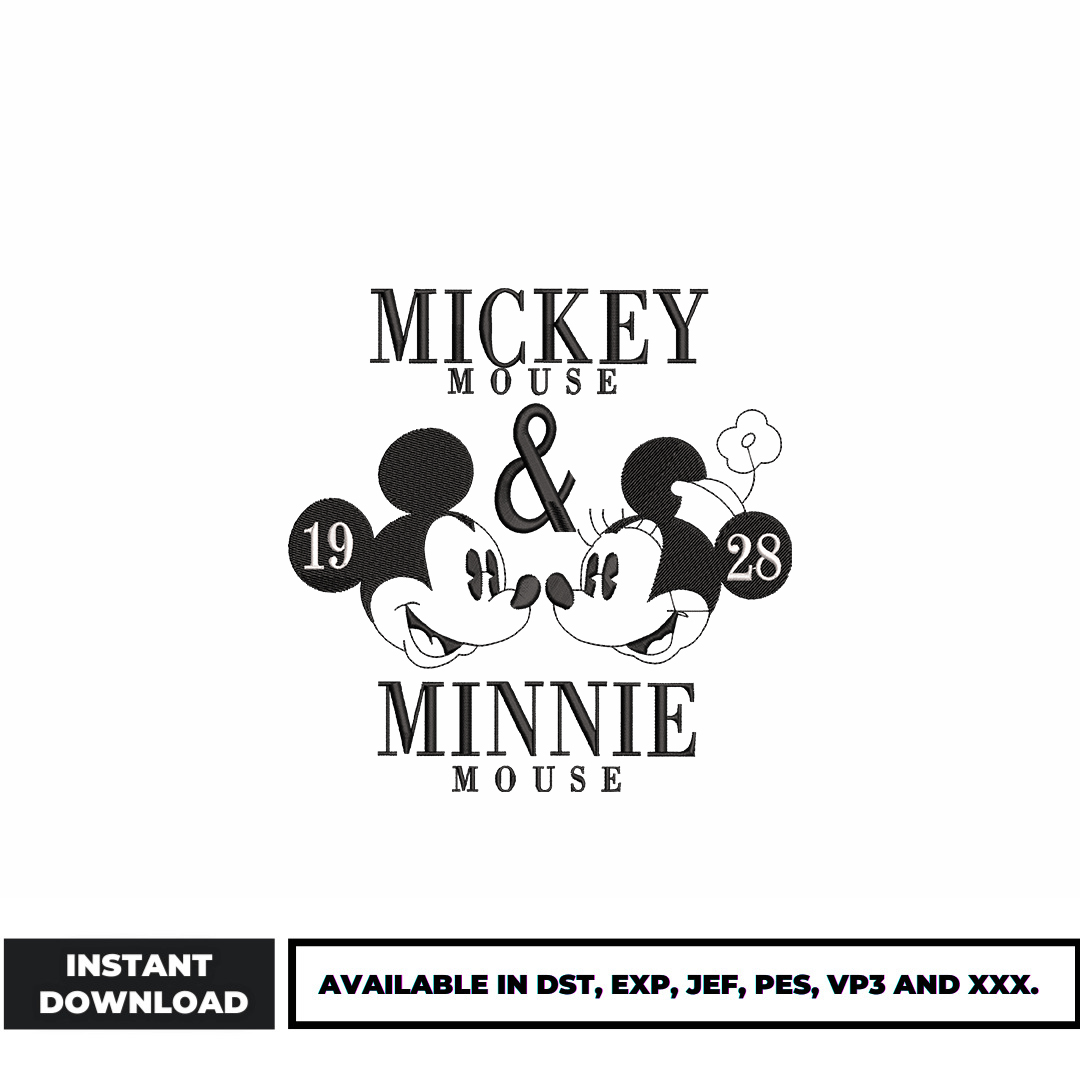 Mickey minnie 1928 embroidery design, disney embroidery, car | Inspire ...