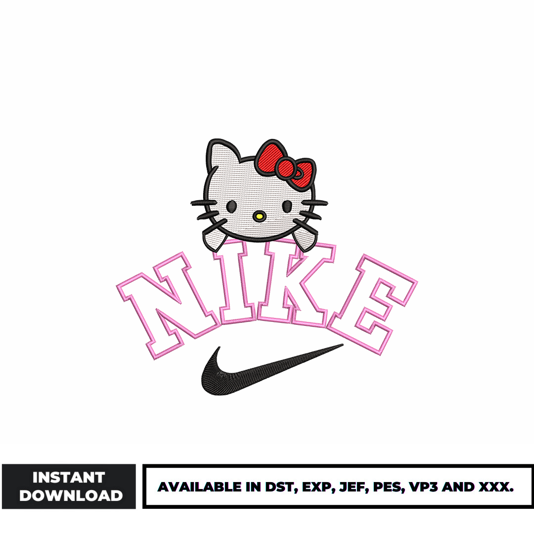 Hello kitty nike embroidery design, hello kitty embroidery, | Inspire ...