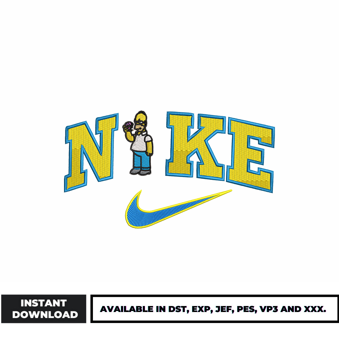 Nike The Simpsons embroidery design, cartoon embroidery, log | Inspire ...