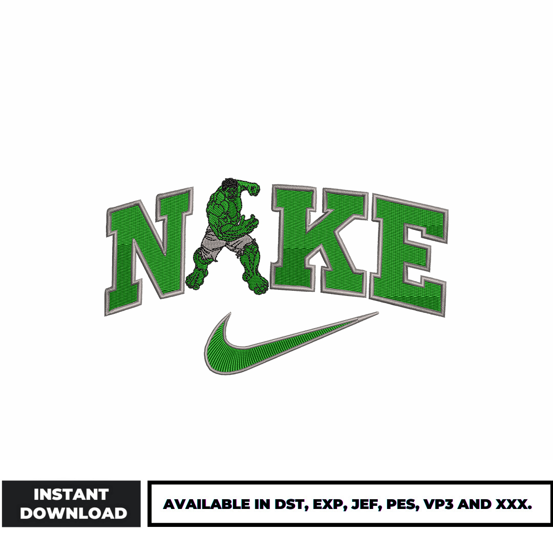 Hulk Logo Nike embroidery design, Hulk embroidery, logo nike | Inspire ...