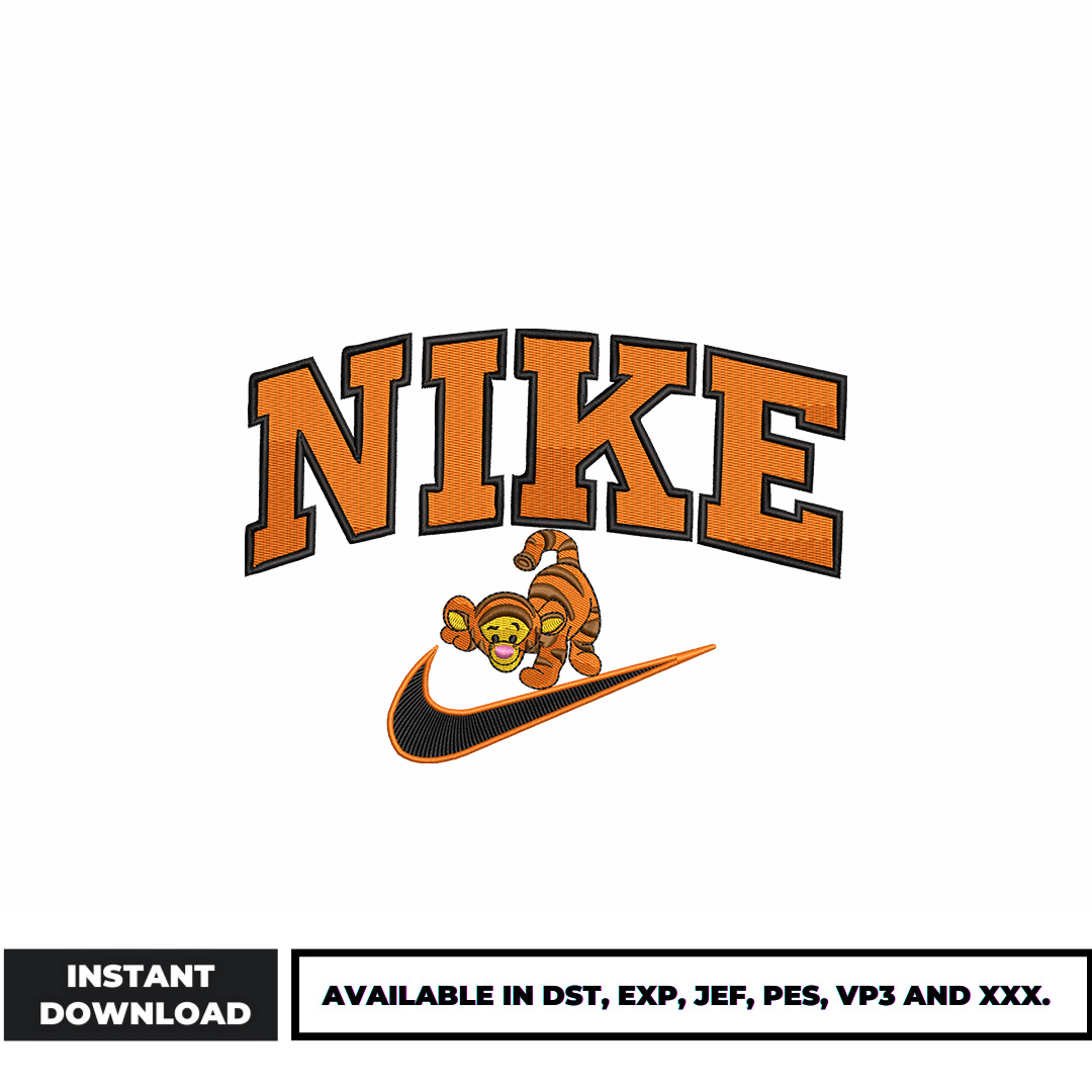 Tiger Logo Nike embroidery design, cartoon embroidery, logo | Inspire ...
