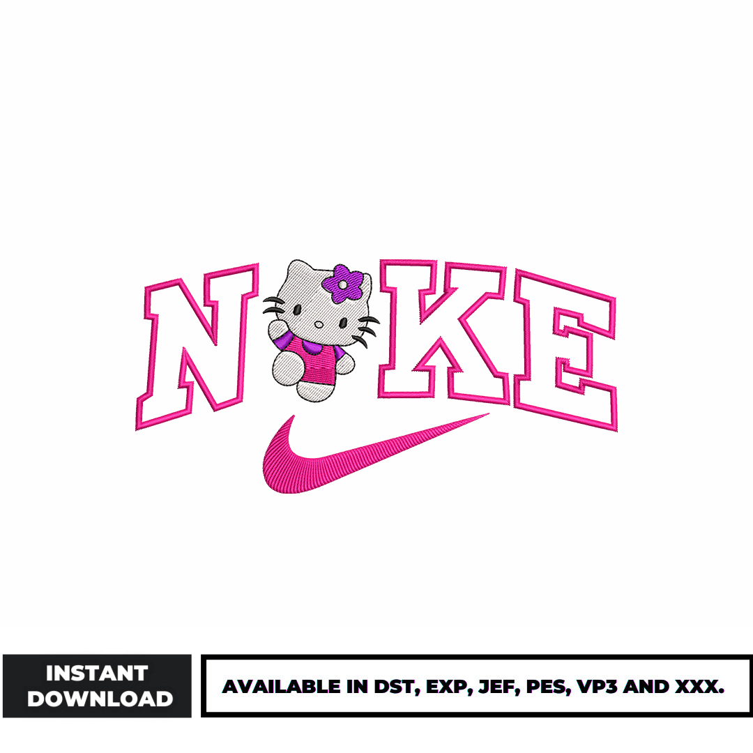 Logo Nike hello kitty embroidery design, cartoon embroidery, | Inspire ...