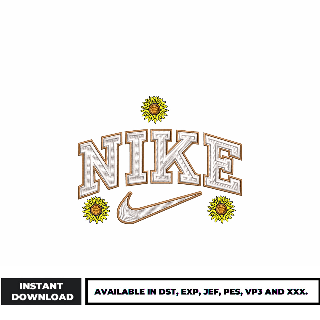 Logo nike flower embroidery design, swoosh embroidery, logo | Inspire ...