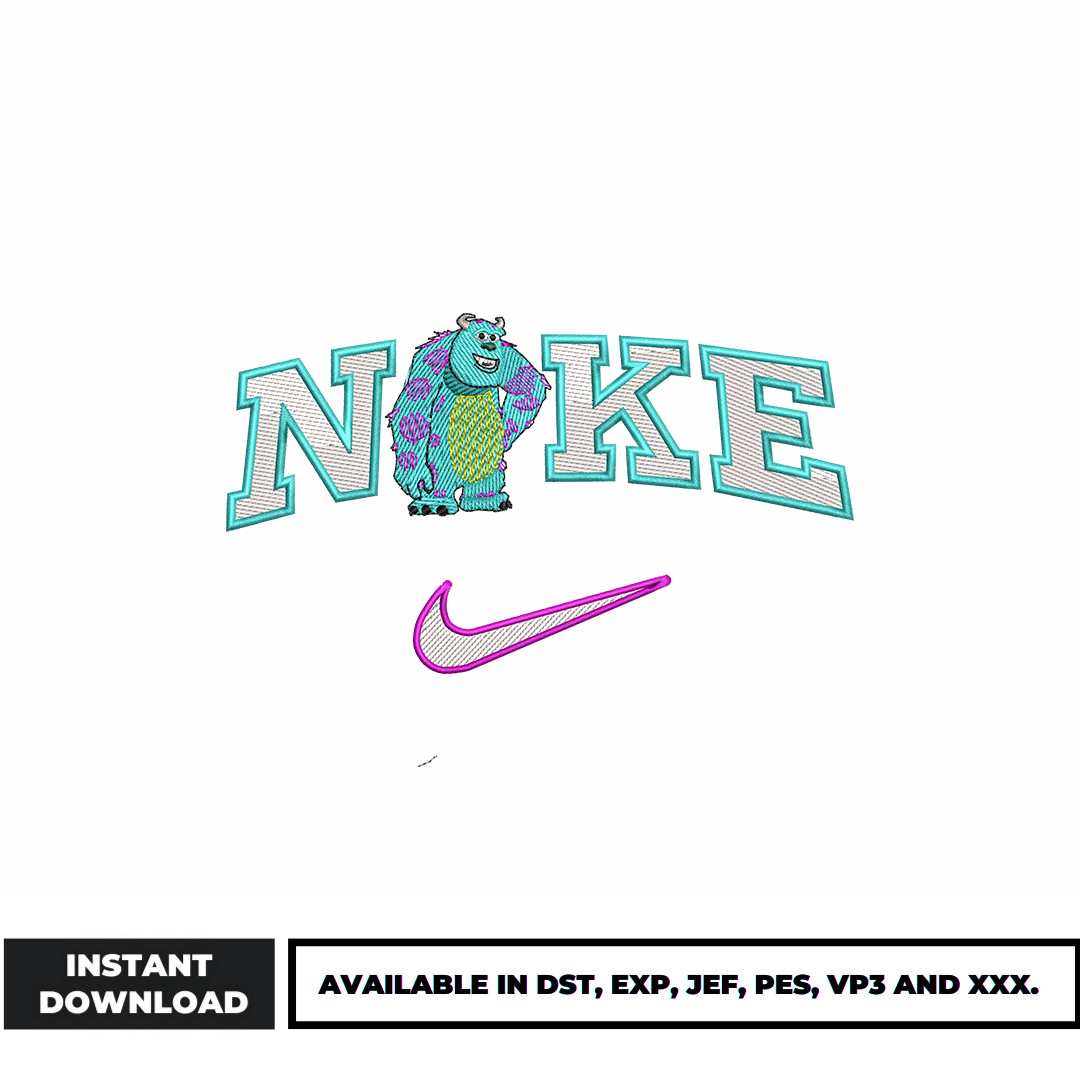 Logo nike Monsters Inc embroidery design, cartoon embroidery | Inspire ...