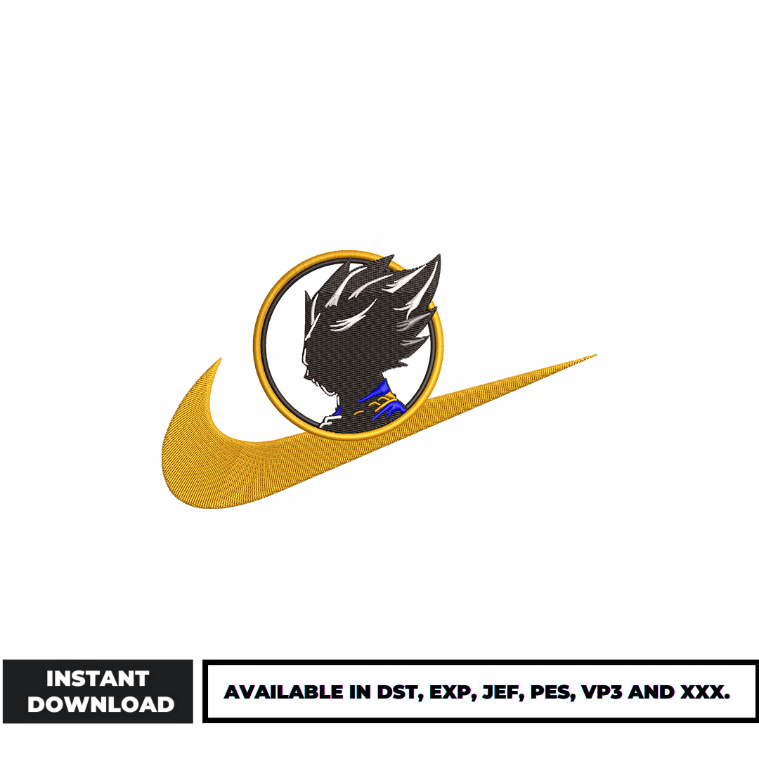 Vegeta logo nike embroidery design, anime embroidery, logo n | Inspire ...