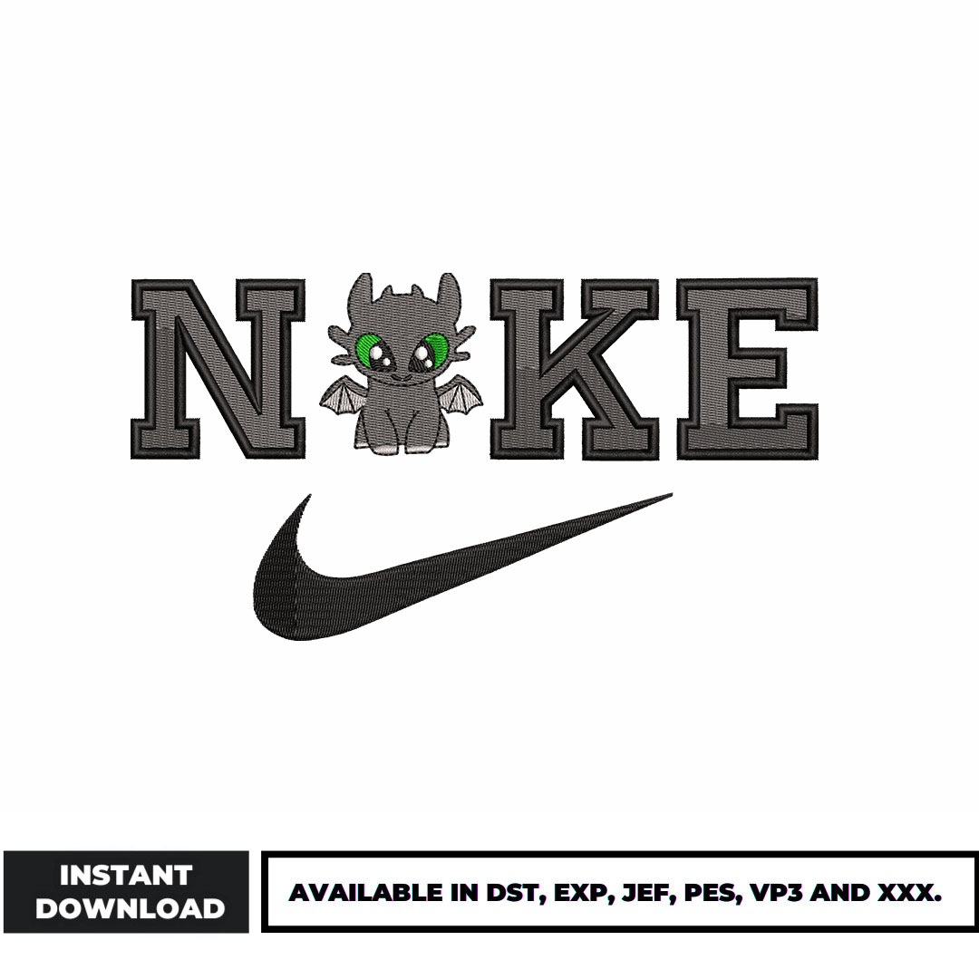 Nike Toothless embroidery design, Toothless embroidery, logo | Inspire ...