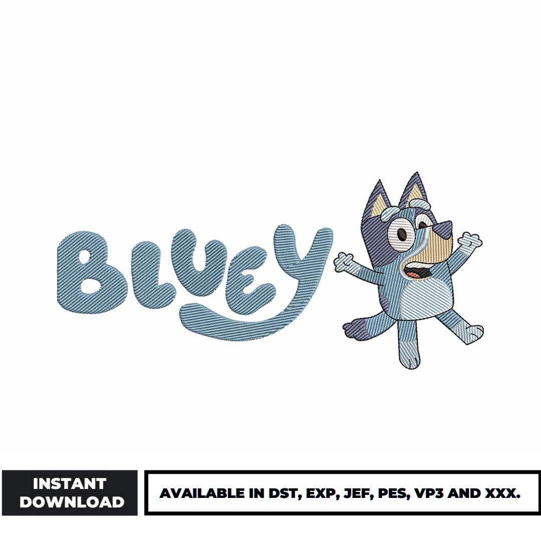 bluey dog cartoon embroidery design, bluey embroidery, carto | Inspire ...