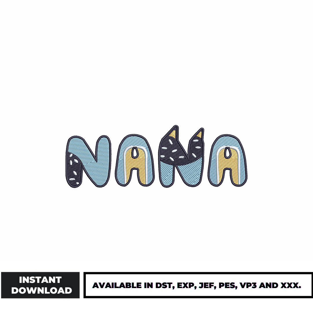 Bluey nana embroidery design, bluey dog embroidery, cartoon | Inspire ...