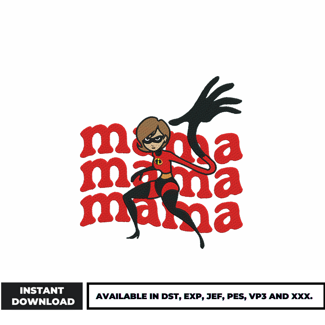 Disney Helen Parr mama embroidery design, Disney embroidery, | Inspire ...