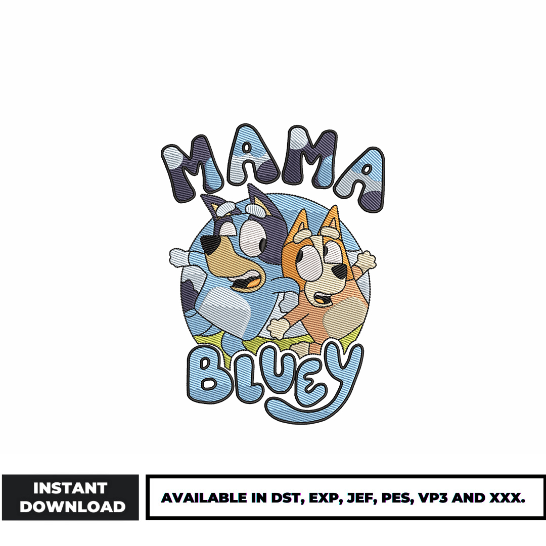 Mama bluey bingo embroidery design, Bluey embroidery, cartoo | Inspire ...
