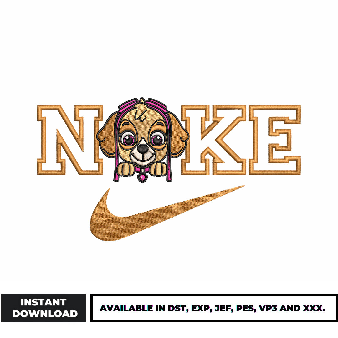 Swoosh x Skye embroidery design, paw patrol embroidery, logo | Inspire ...