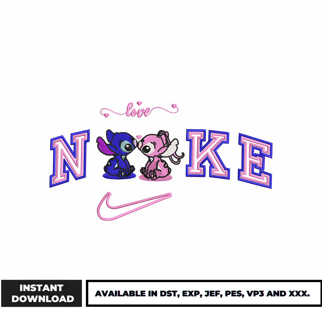 Nike x stitch couple embroidery design, Stitch embroidery, l | Inspire ...