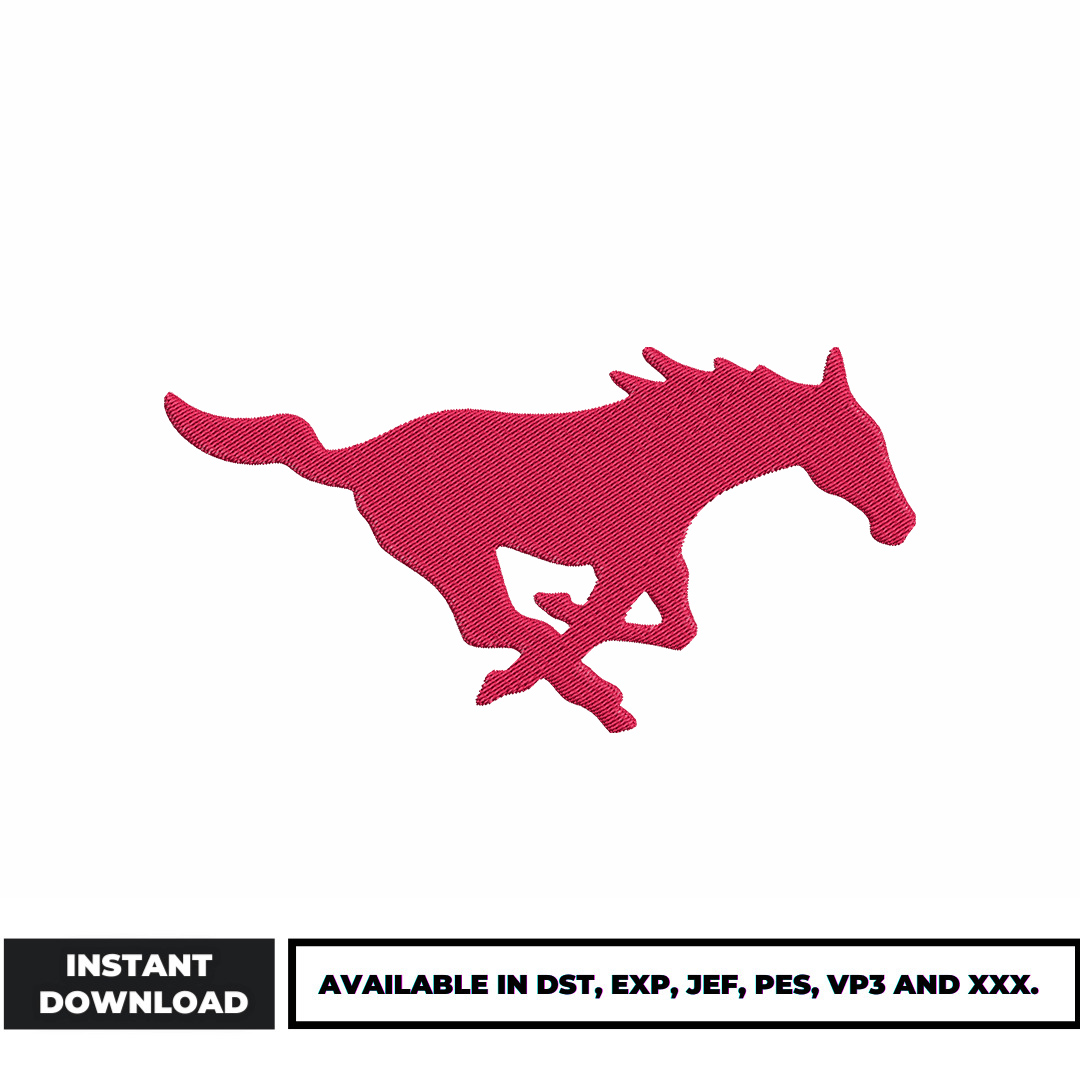 SMU Mustangs logo embroidery design, Logo NCAA embroidery, S | Inspire ...