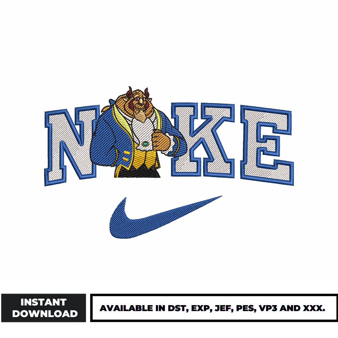 Nike beast disney embroidery design, beast disney embroidery | Inspire ...