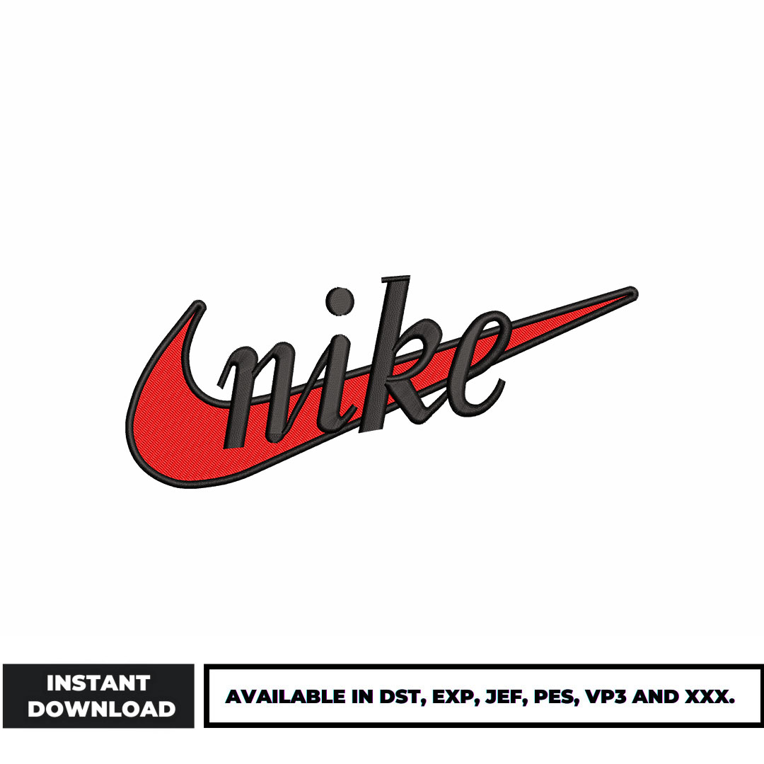 Swoosh red fill embroidery design, Nike design embroidery, e | Inspire ...