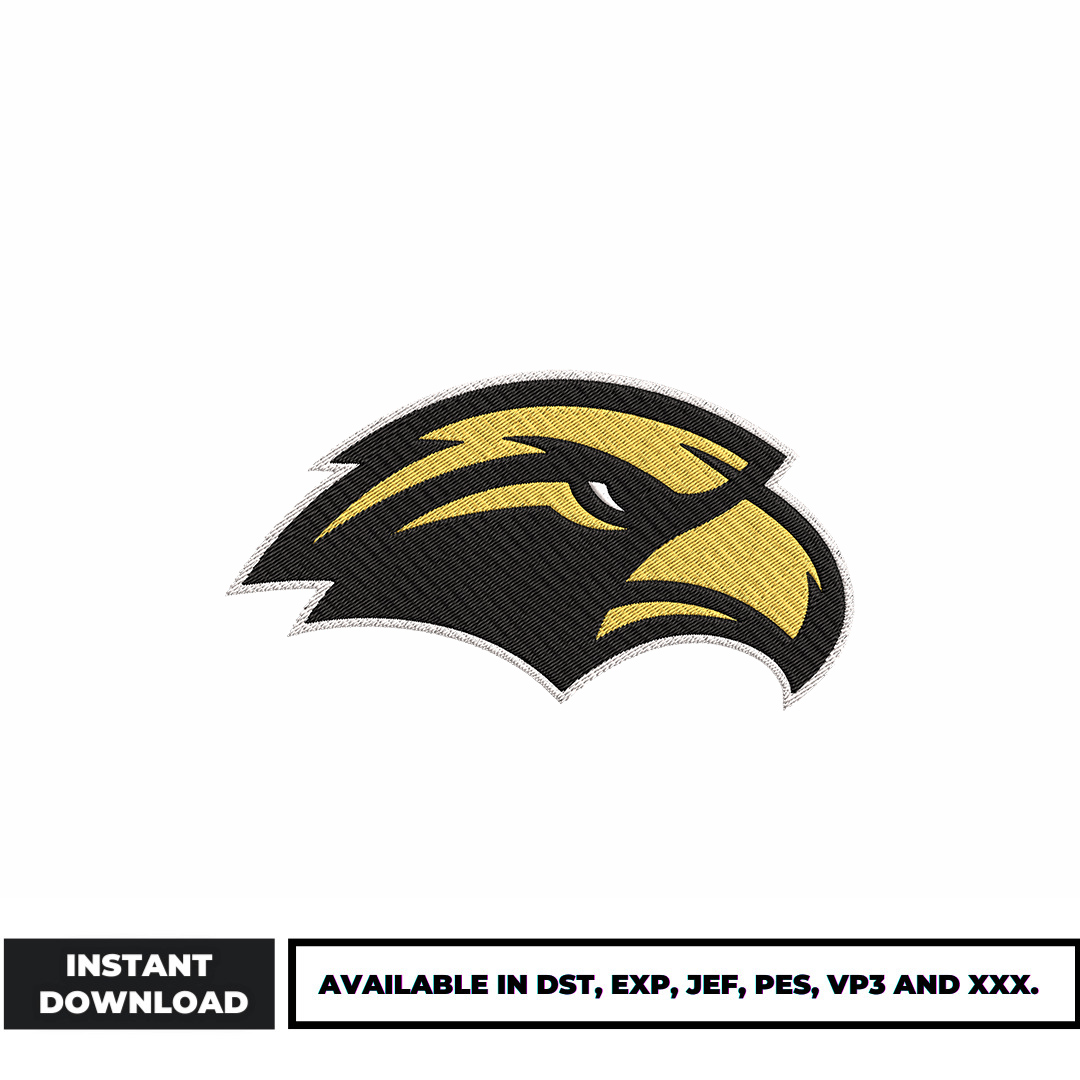 Southern miss logo embroidery design, Logo NCAA embroidery, | Inspire ...