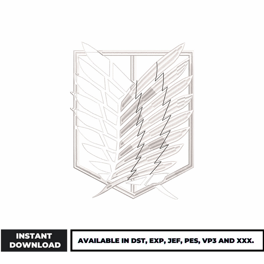 Wings of freedom anime embroidery design, Aot embroidery, an | Inspire ...